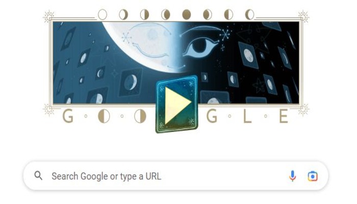 Google Doodle celebrates half moon with lunar game